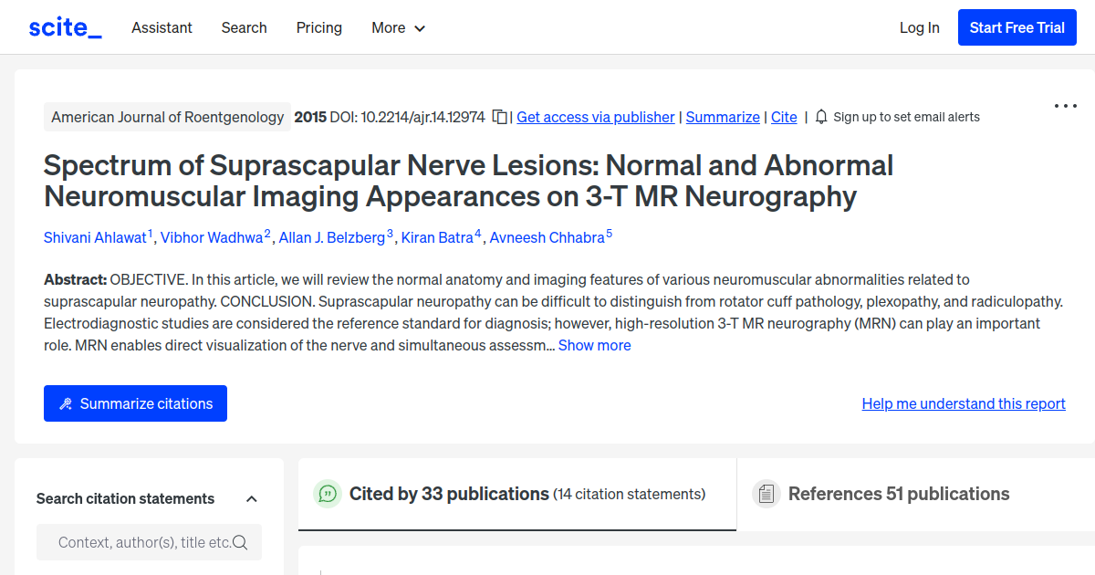 Spectrum of Suprascapular Nerve Lesions: Normal and Abnormal Neuromuscular Imaging Appearances ...
