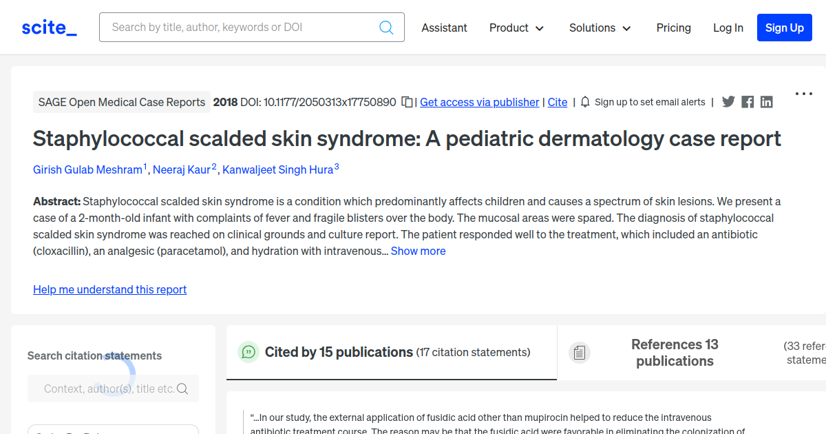 Staphylococcal Scalded Skin Syndrome A Pediatric Dermatology Case