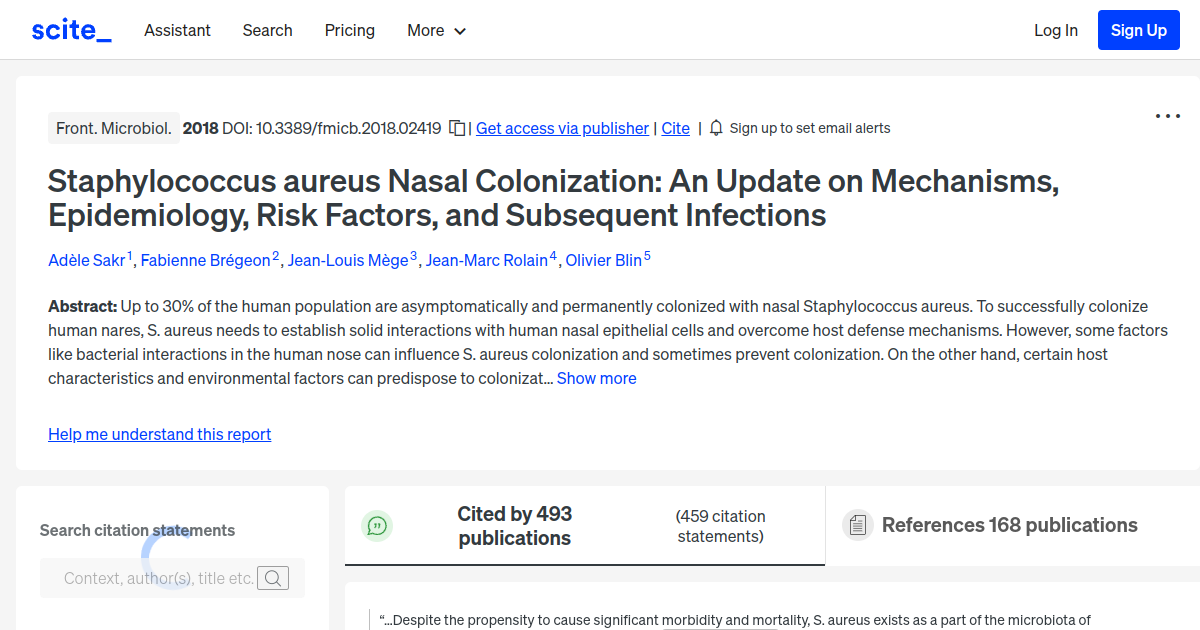 Staphylococcus aureus Nasal Colonization: An Update on Mechanisms, Epidemiology, Risk Factors ...