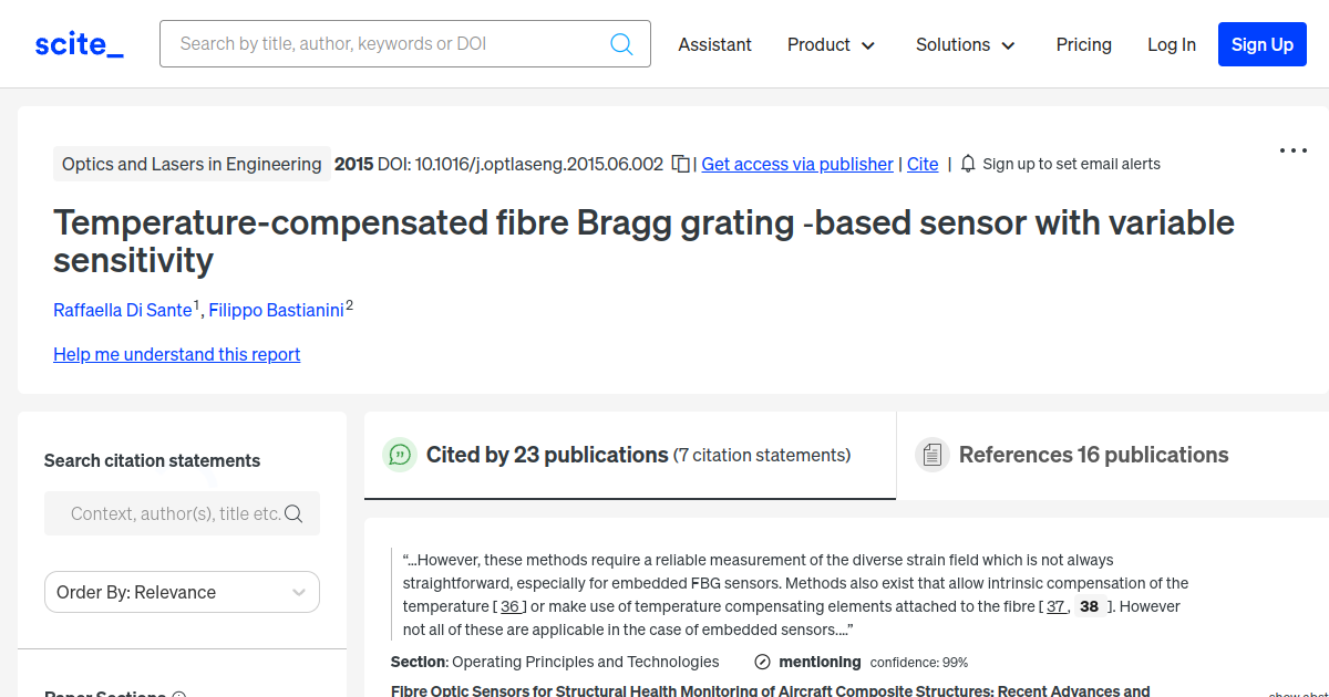 Temperature Compensated Fibre Bragg Grating ‐based Sensor With Variable 3887