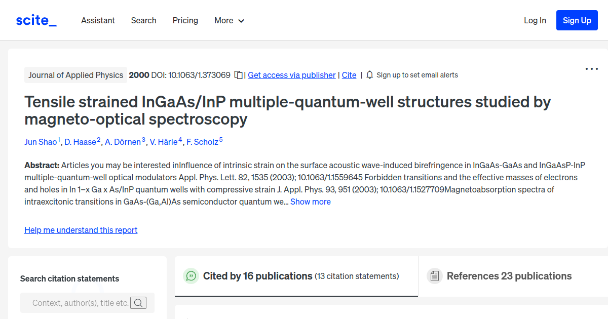Tensile strained InGaAs/InP multiple-quantum-well structures studied by magneto-optical ...
