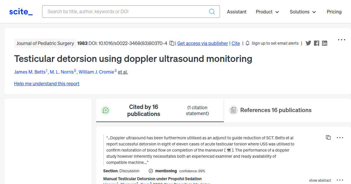 Testicular detorsion using doppler ultrasound monitoring Testicular detorsion using doppler ultrasound monitoring