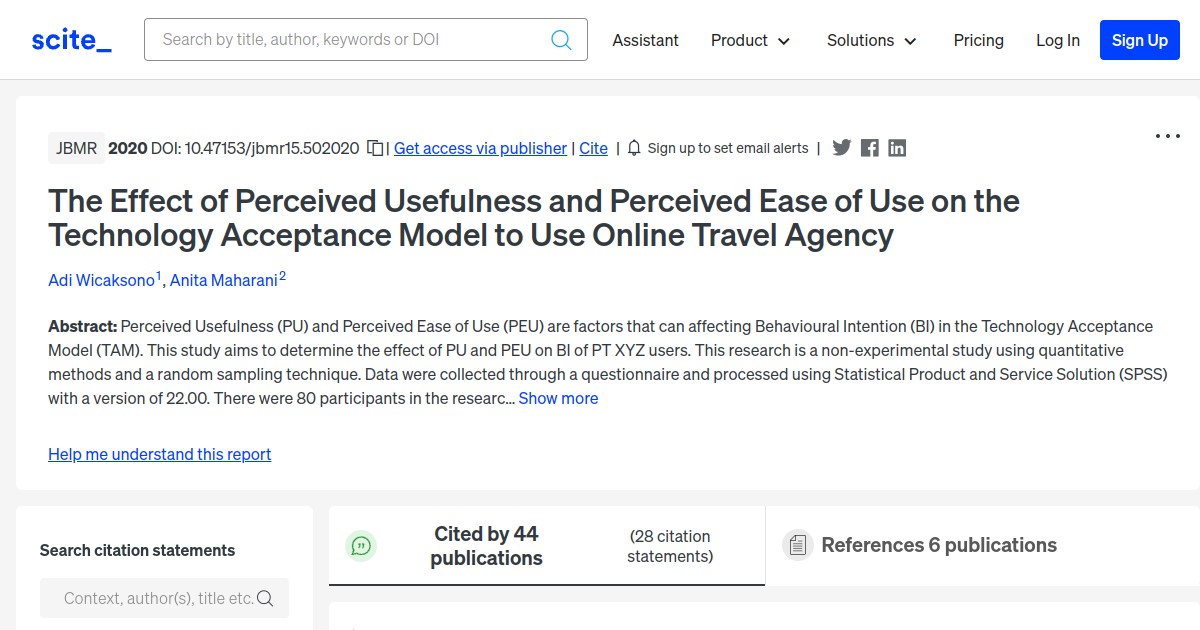The Effect of Perceived Usefulness and Perceived Ease of Use on the ... The Effect of Perceived Usefulness and Perceived Ease of Use on the ...