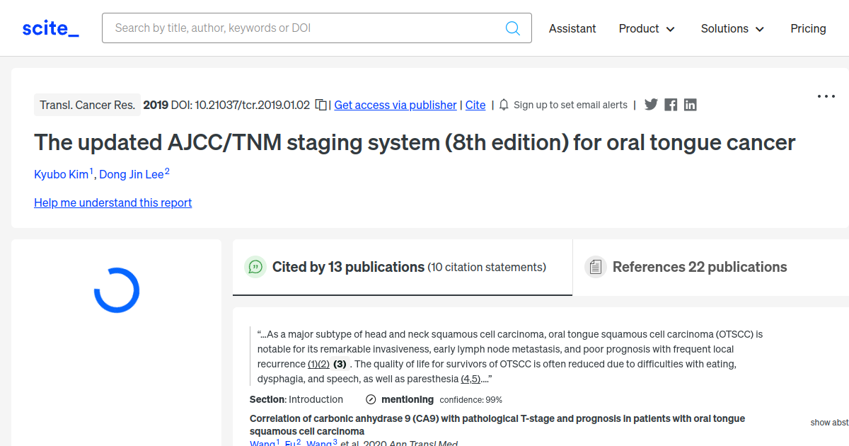 The Updated Ajcctnm Staging System 8th Edition For Oral Tongue