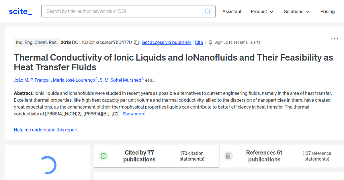 Thermal Conductivity Of Ionic Liquids And Ionanofluids And Their Feasibility As Heat Transfer