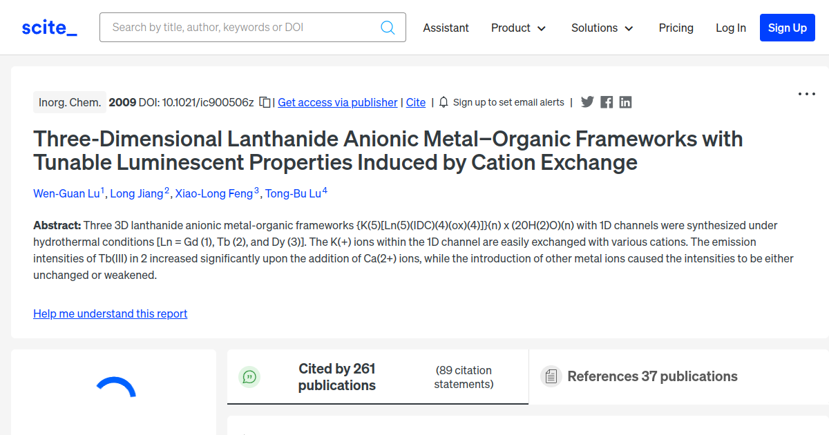 Three-Dimensional Lanthanide Anionic Metal−Organic Frameworks with ... Three-Dimensional Lanthanide Anionic Metal−Organic Frameworks with ...