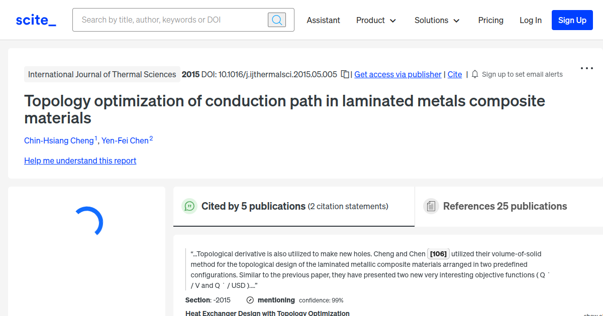 Topology Optimization Of Conduction Path In Laminated Metals Composite Materials [scite Report]