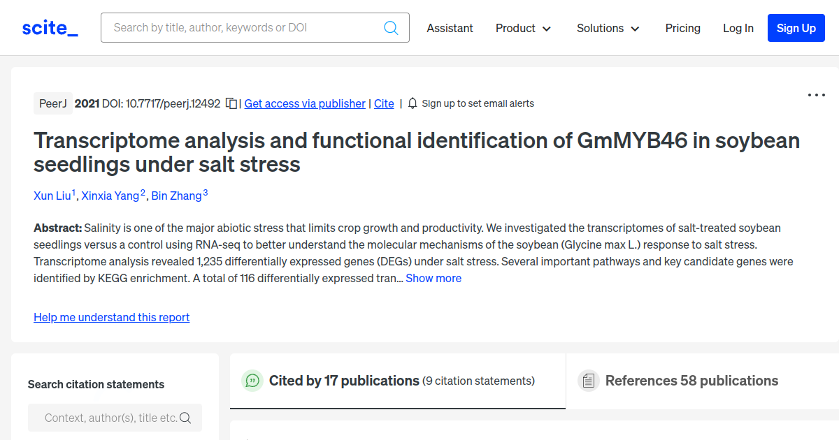 Transcriptome Analysis And Functional Identification Of Gmmyb46 In