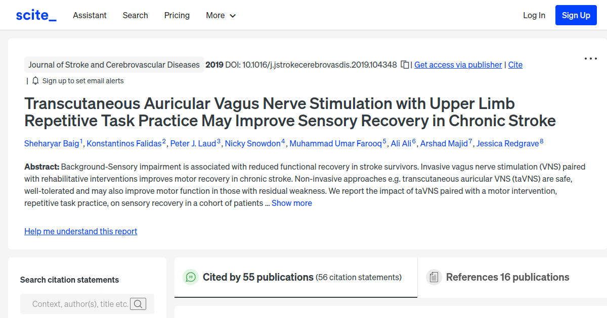 Transcutaneous Auricular Vagus Nerve Stimulation with Upper Limb Repetitive Task Practice May ...