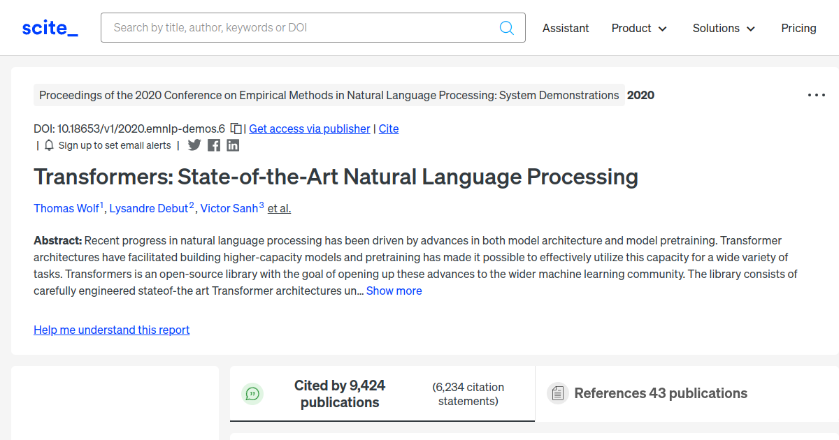 Transformers: State-of-the-Art Natural Language Processing Transformers: State-of-the-Art Natural Language Processing