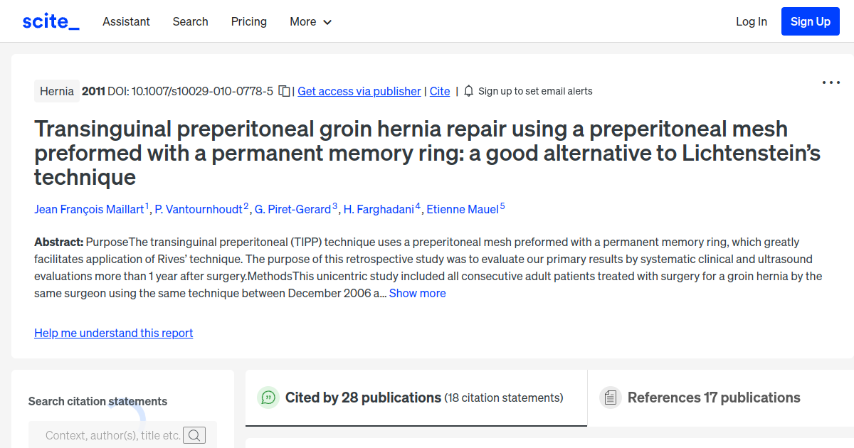 Transinguinal preperitoneal groin hernia repair using a preperitoneal mesh preformed with a ...