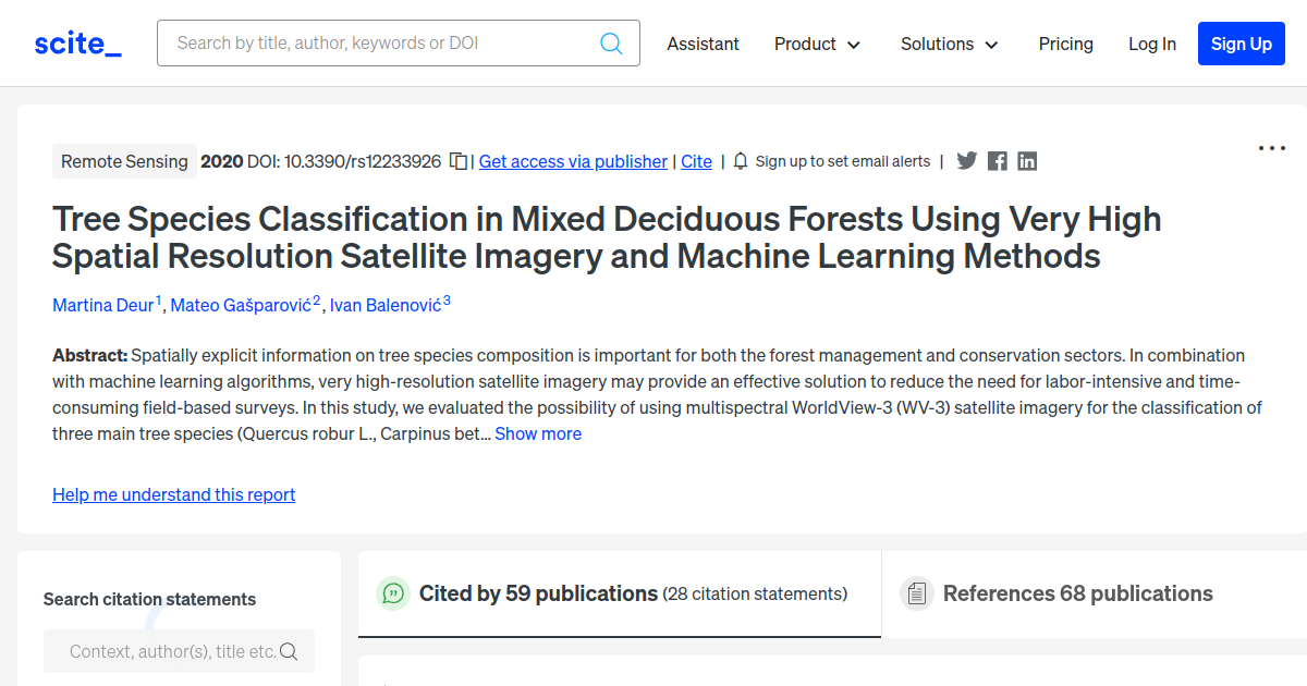 Tree Species Classification in Mixed Deciduous Forests Using Very High ... Tree Species Classification in Mixed Deciduous Forests Using Very High ...