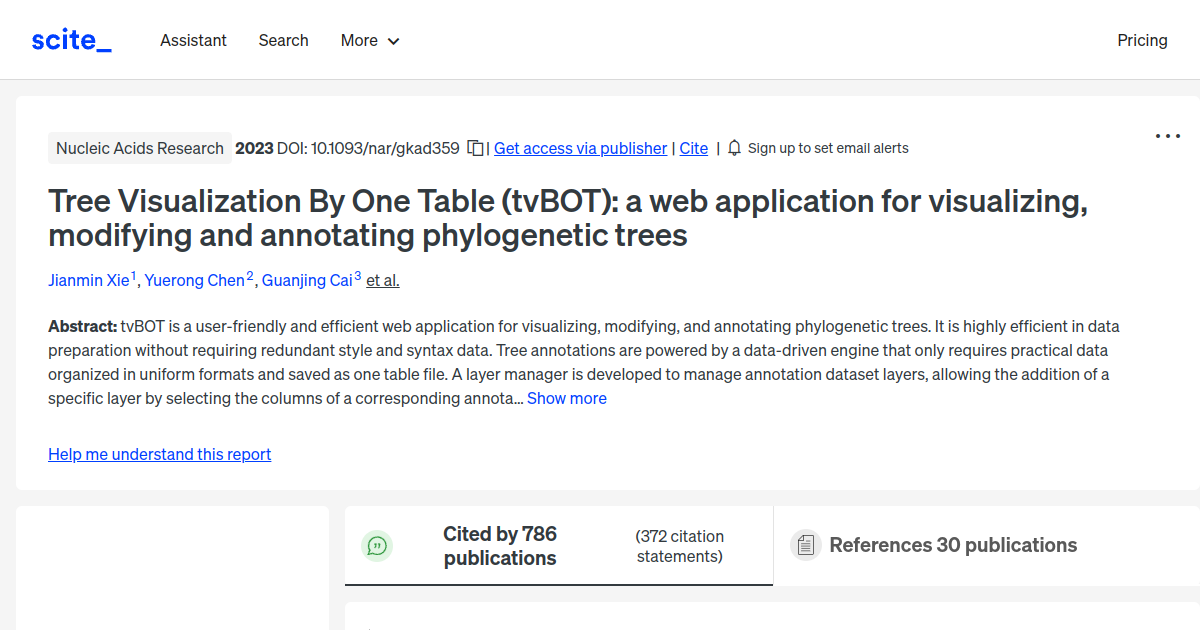 Tree Visualization By One Table (tvBOT): a web application for visualizing, modifying and ...