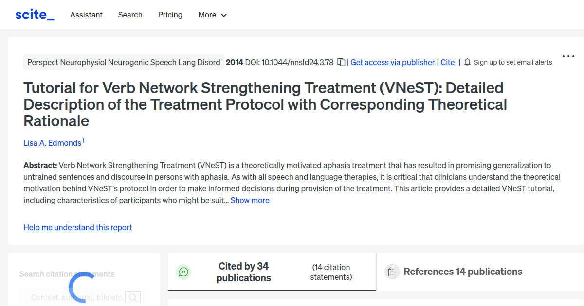 Tutorial for Verb Network Strengthening Treatment (VNeST): Detailed ...