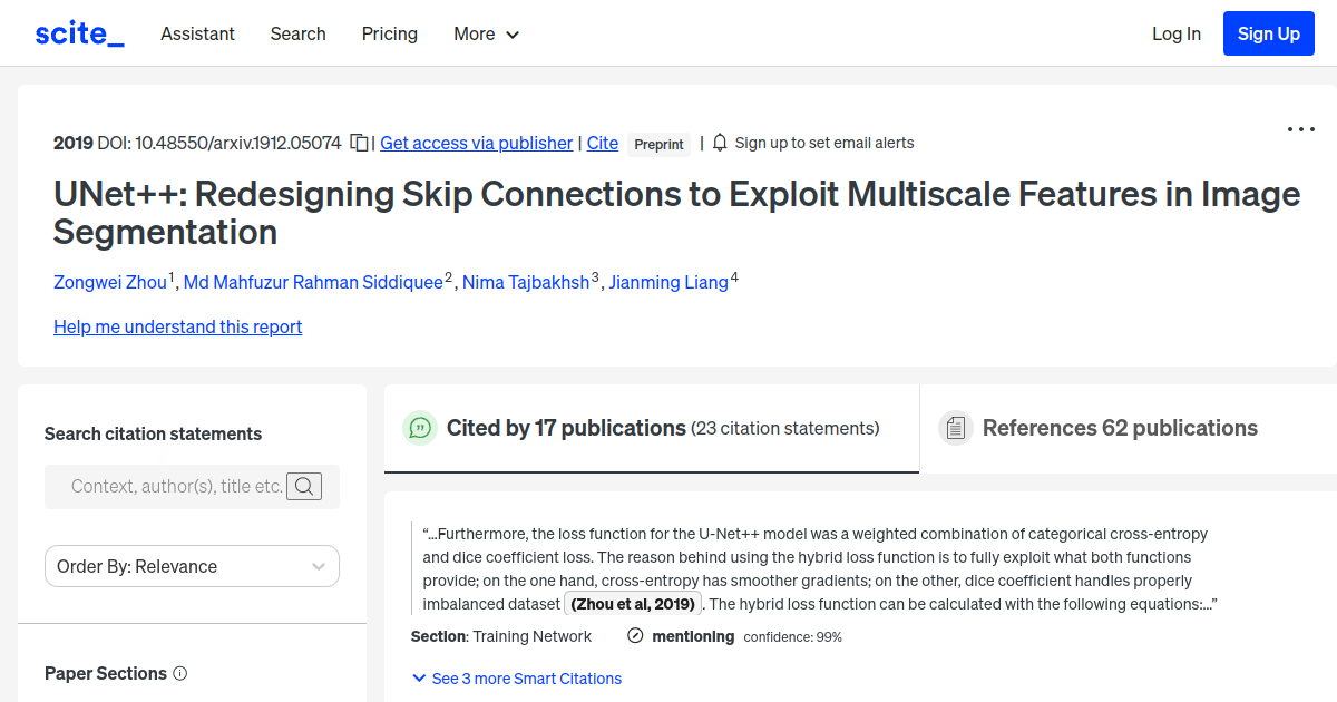 UNet++: Redesigning Skip Connections to Exploit Multiscale Features in Image Segmentation ...