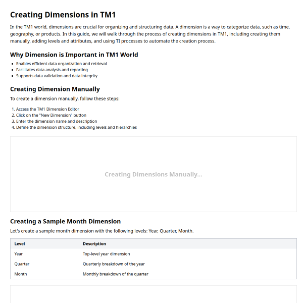 TM1 Dimension Creator Guide