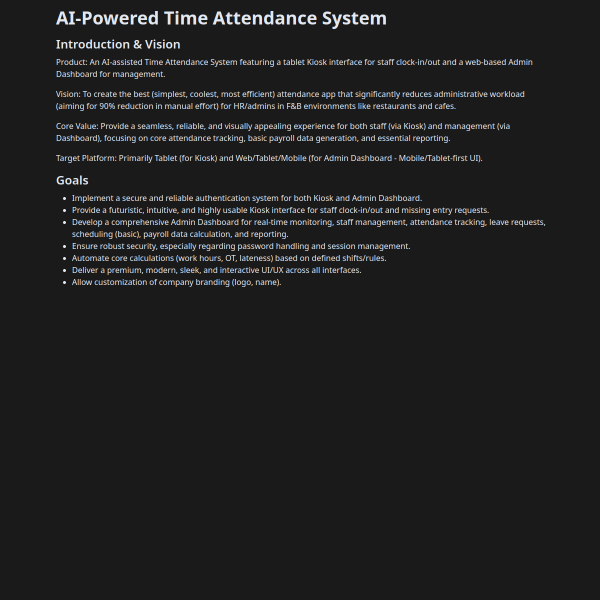 AI-Powered Time Attendance System