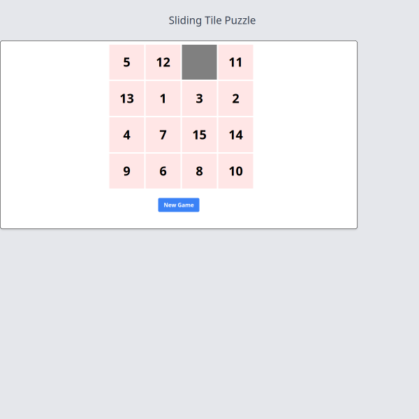 15-Puzzle Sliding Tile Game