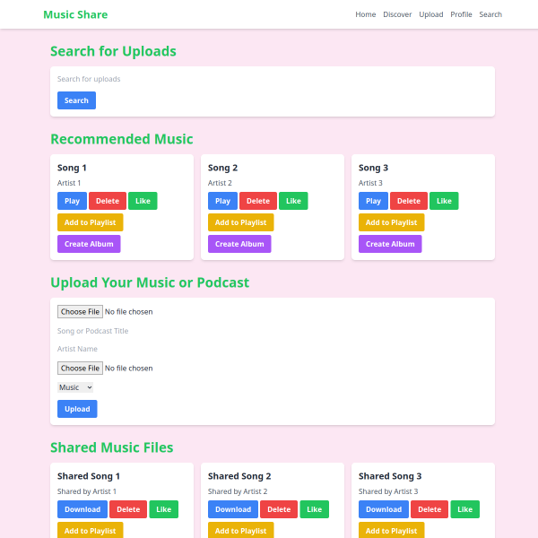 Music Sharing Platform
