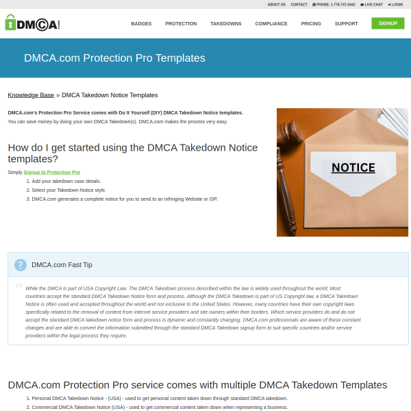DMCA Takedown Notice Templates
