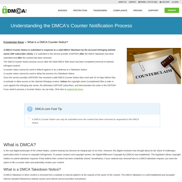 What is a DMCA Counter Notice?
