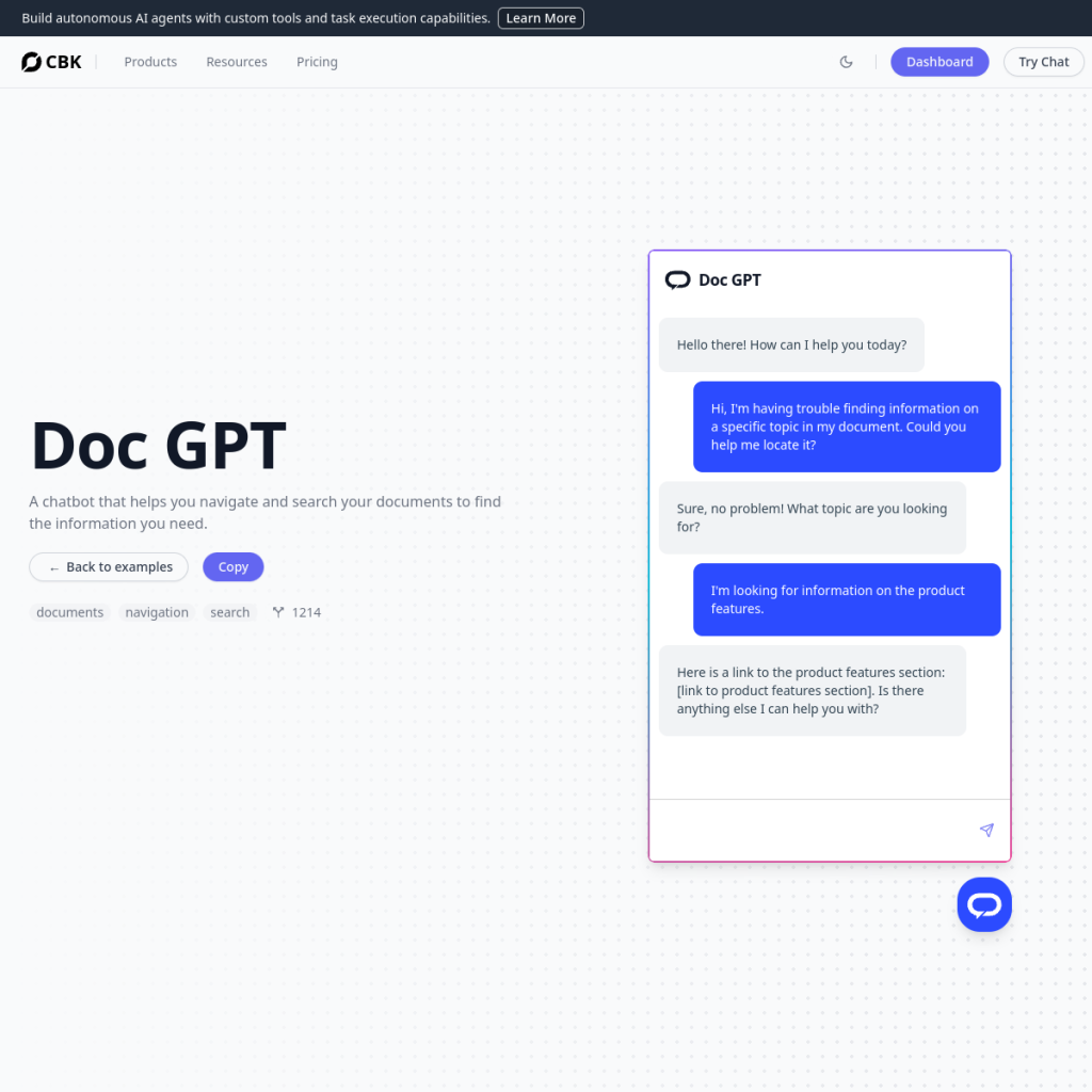 Doc GPT | Examples | ChatBotKit