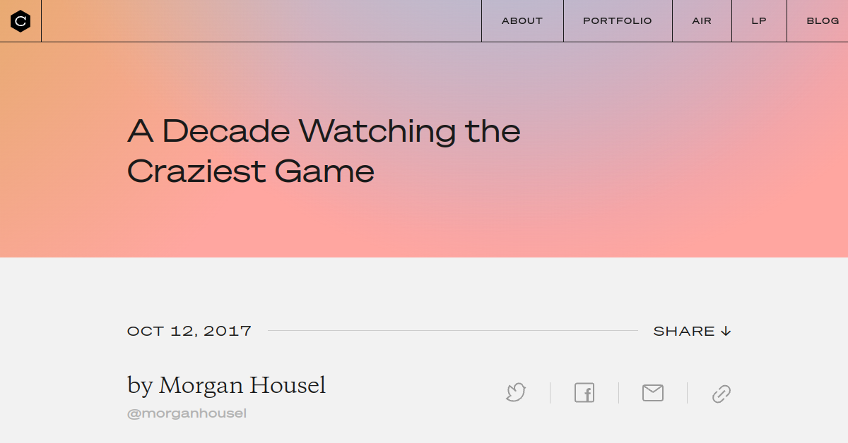 A Decade Watching the Craziest Game · Collab Fund