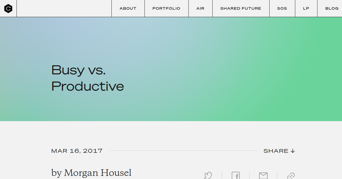 Busy vs. Productive · Collab Fund