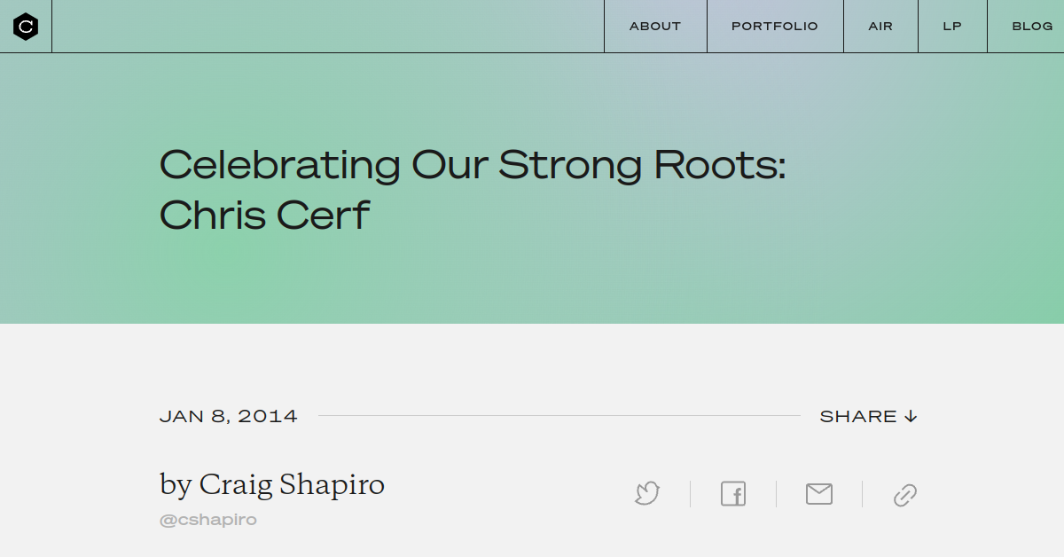 Celebrating Our Strong Roots: Chris Cerf · Collab Fund