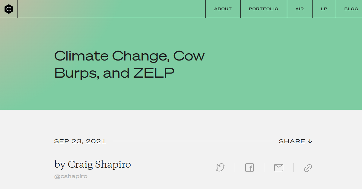 Climate Change, Cow Burps, and ZELP · Collab Fund