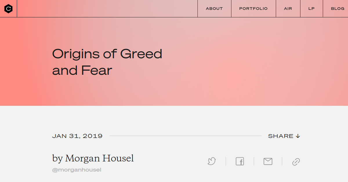 Origins of Greed and Fear · Collab Fund