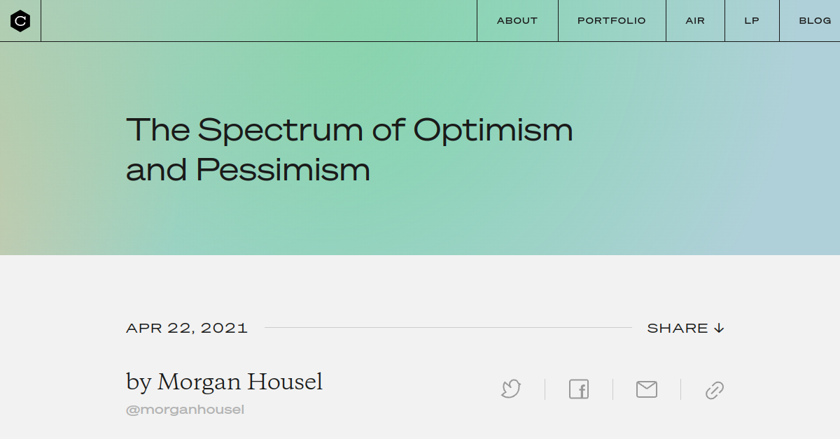 The Spectrum of Optimism and Pessimism · Collab Fund