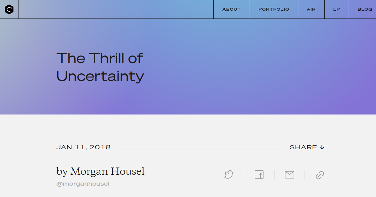 The Thrill of Uncertainty · Collab Fund