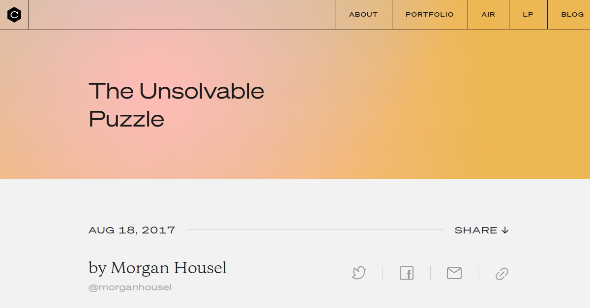 The Unsolvable Puzzle · Collab Fund