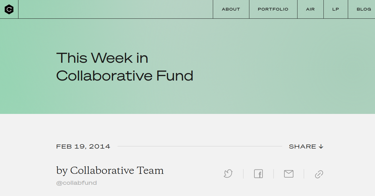 This Week in Collaborative Fund · Collab Fund