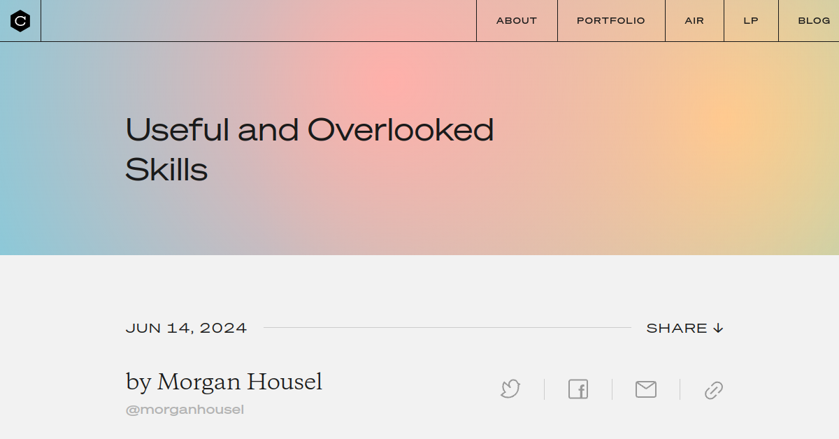 Useful and Overlooked Skills · Collab Fund