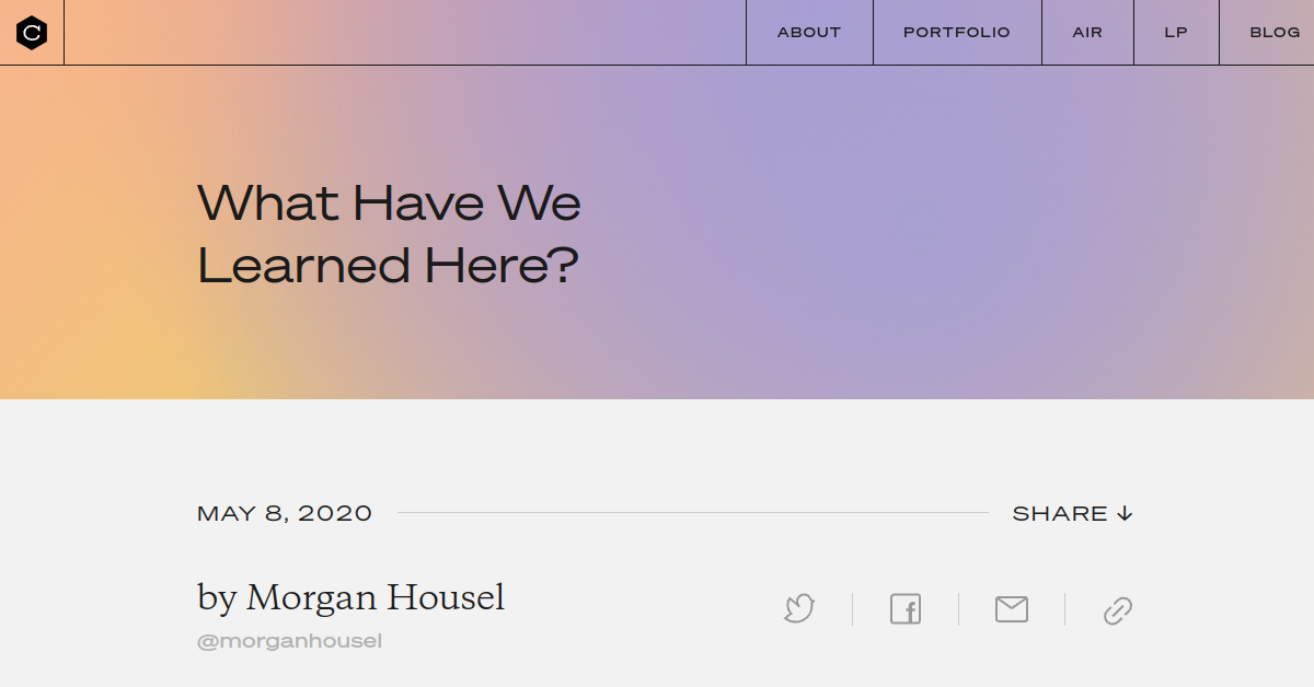 What Have We Learned Here? · Collab Fund