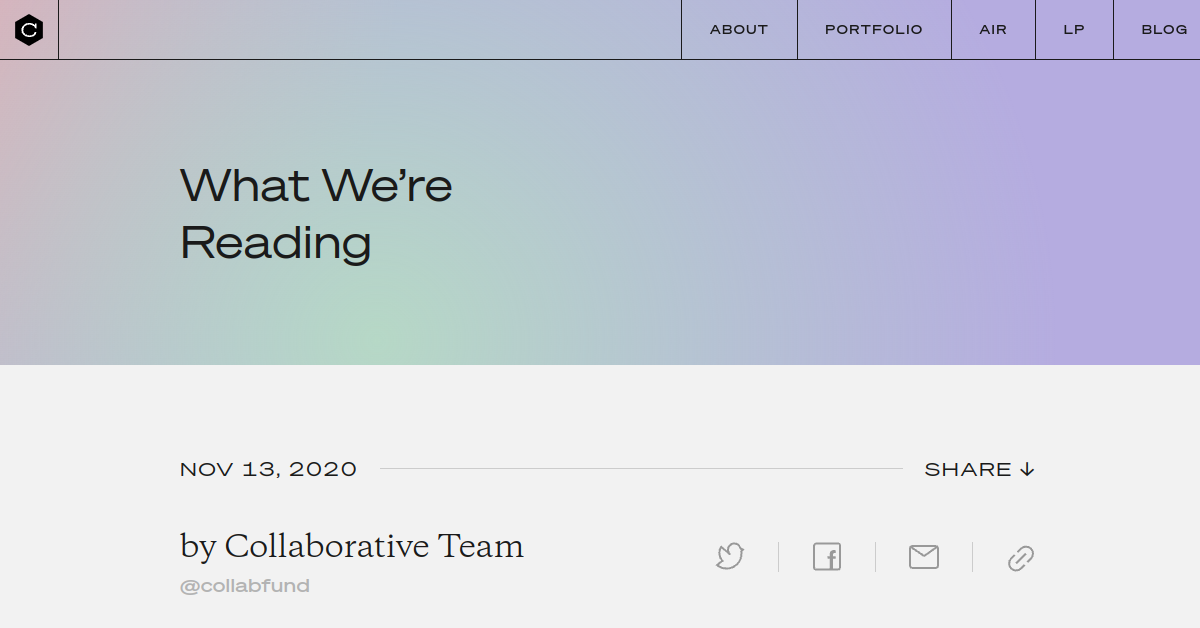 What We're Reading · Collab Fund