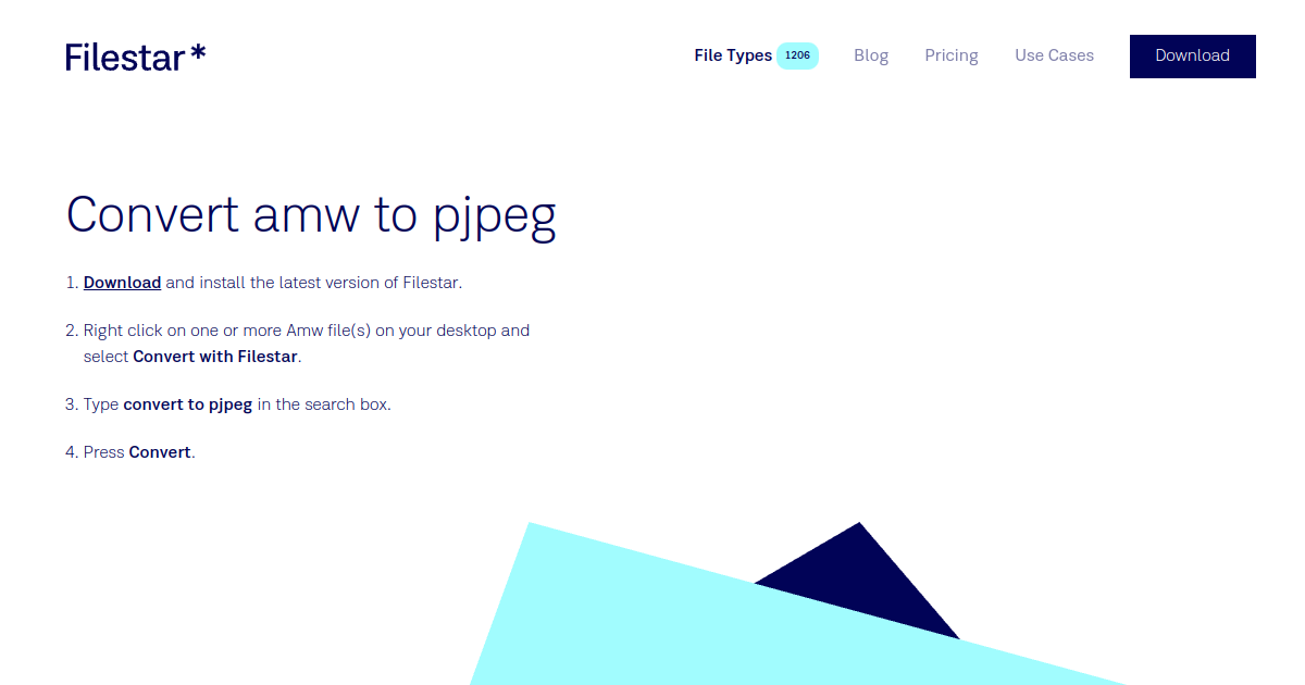 Filestar* | Convert amw to pjpeg