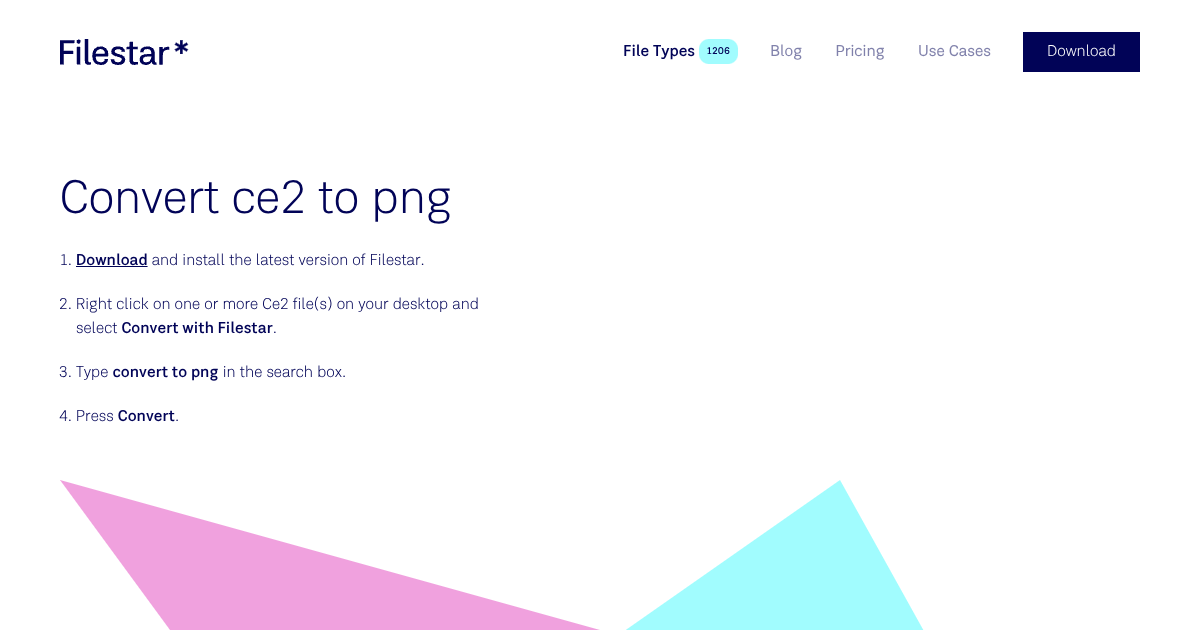 Filestar* | Convert ce2 to png