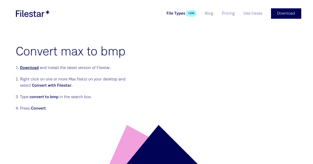 Filestar* | Convert max to bmp