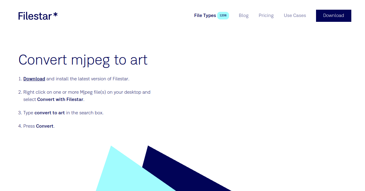 Filestar* | Convert mjpeg to art