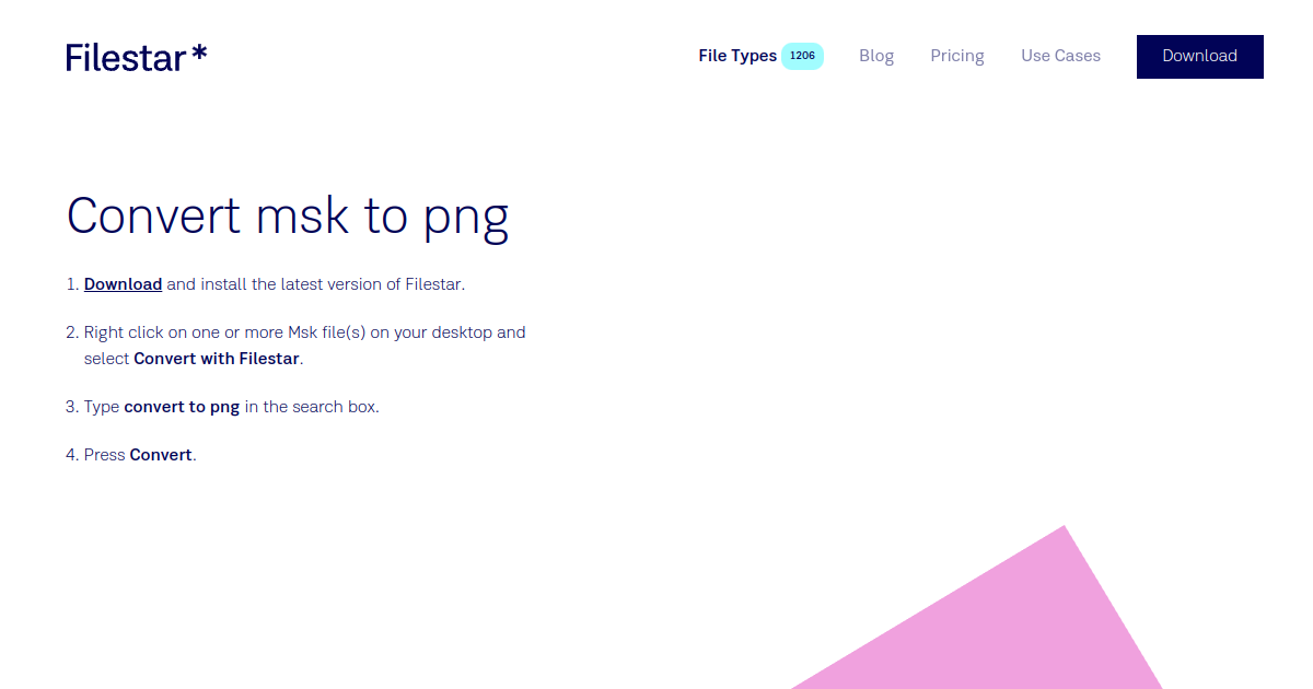 Filestar* | Convert msk to png