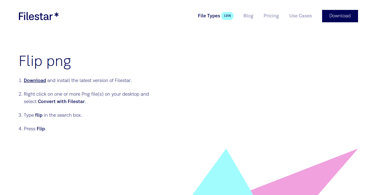 Flip PNG - Convert and Process Raster Images Locally | Filestar
