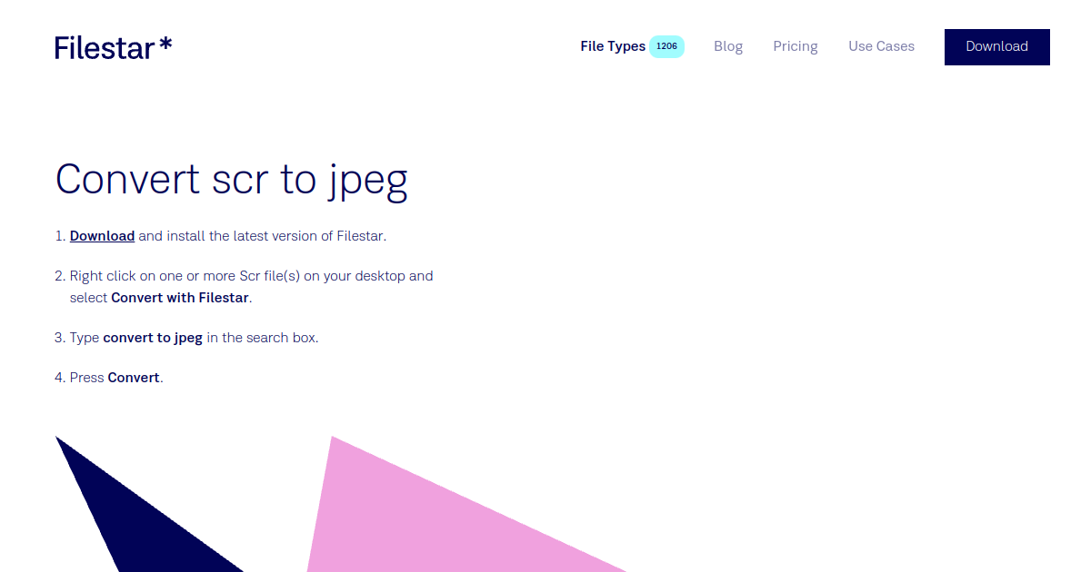 Filestar* | Convert scr to jpeg