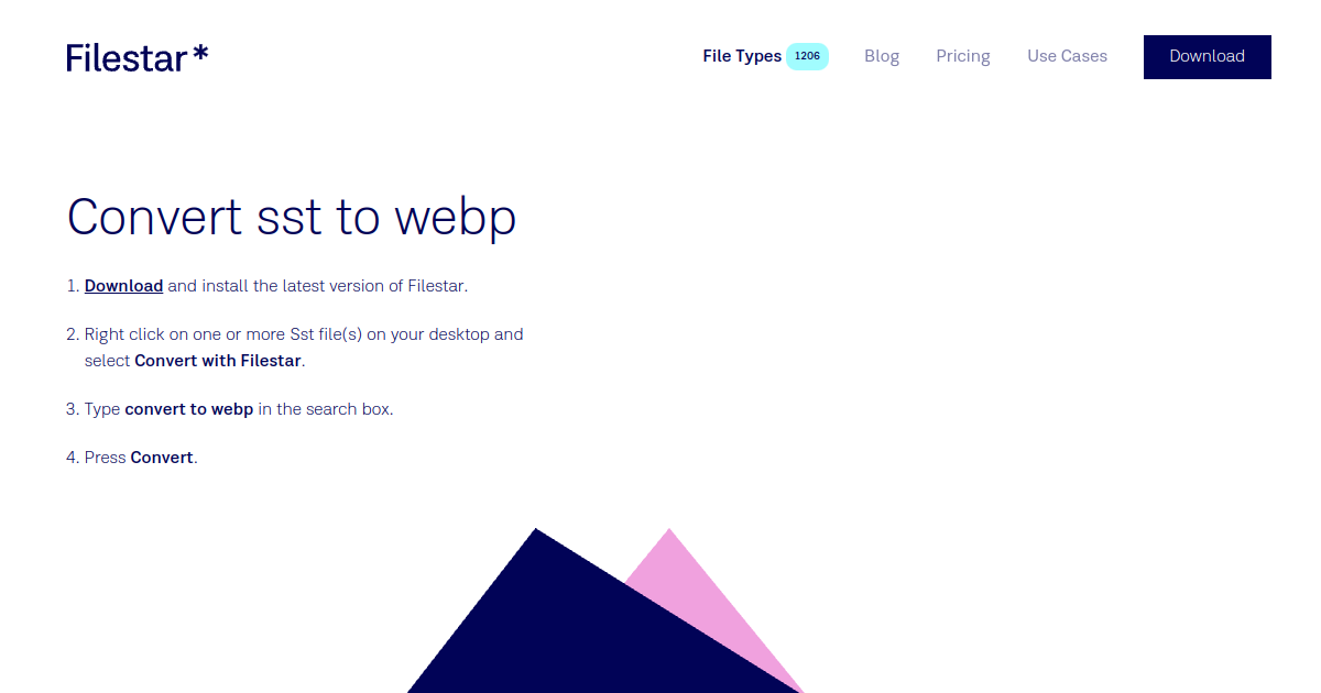 Filestar* | Convert sst to webp
