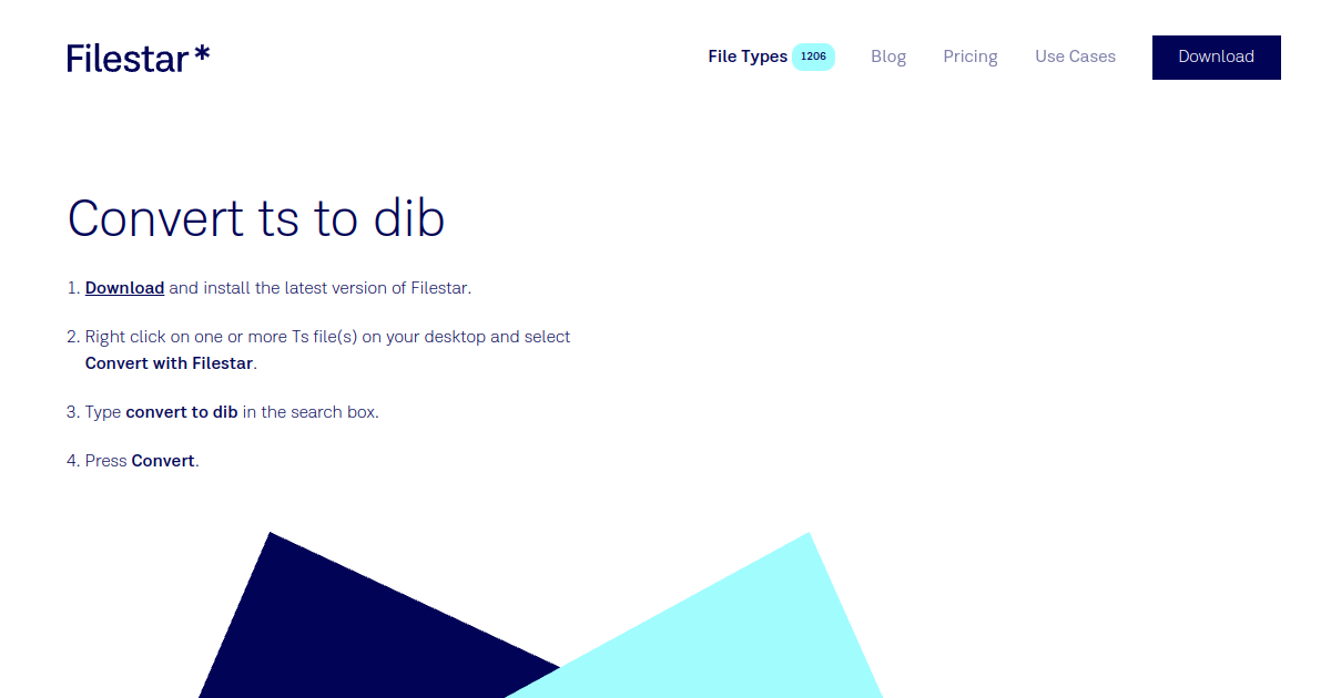 Filestar* | Convert ts to dib