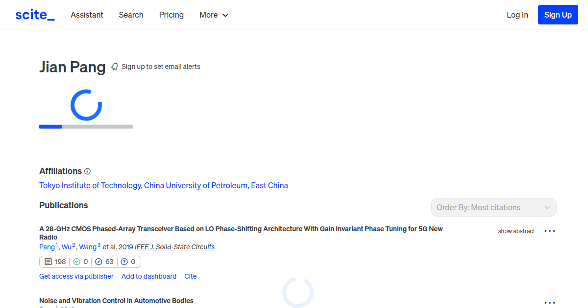 Jian Pang scite author profile