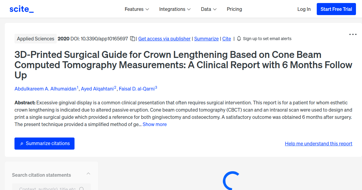 3D-Printed Surgical Guide for Crown Lengthening Based on Cone Beam ...