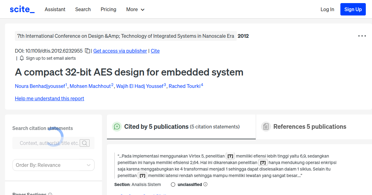 A compact 32-bit AES design for embedded system - [scite report]